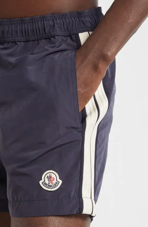Moncler Side Stripe Swim Trunks