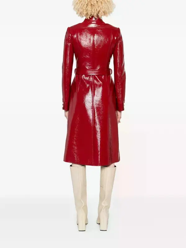 COURREGES Faux-leather Logo Trench Coat