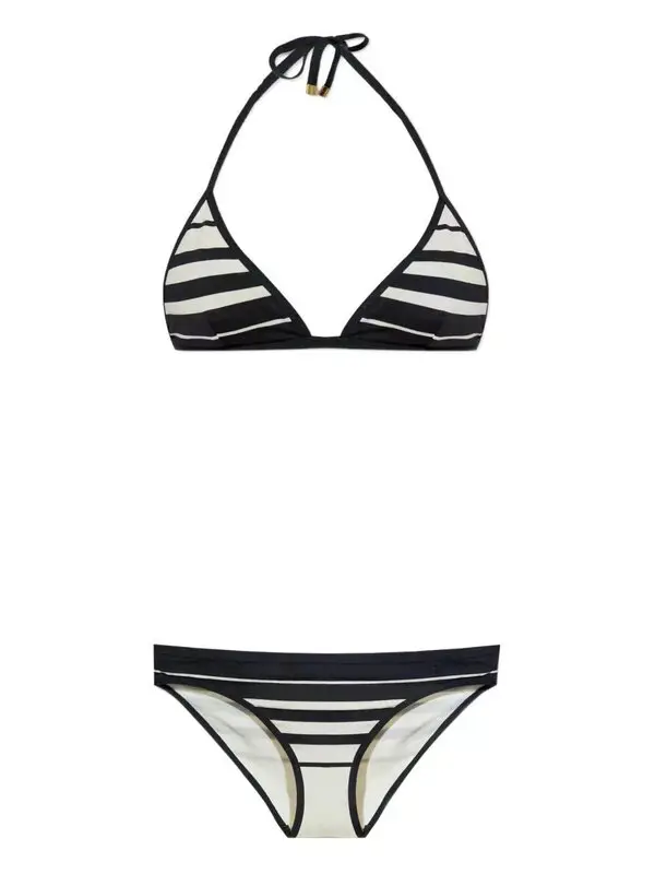 TOM FORD Striped Triangle Bikini - Black