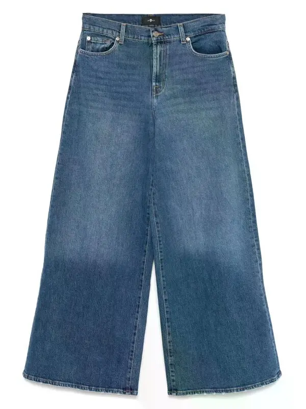 7 For All Mankind Bleached-effect Wide-leg Jeans