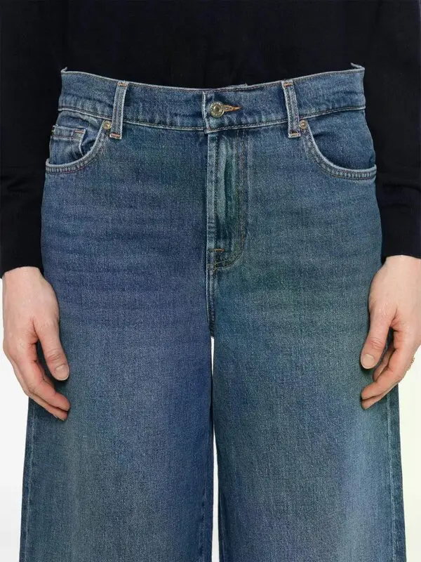 7 For All Mankind Bleached-effect Wide-leg Jeans