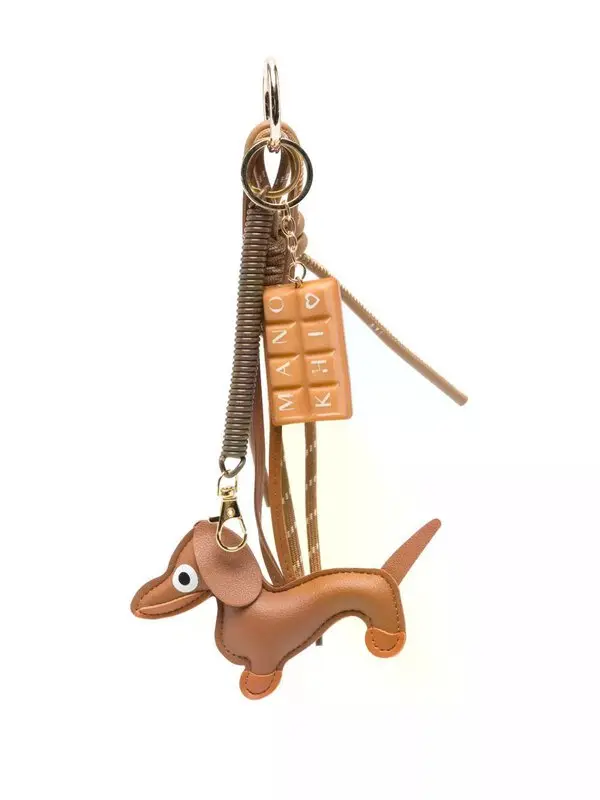 MANOKHI Dog-appliqué Charm - Brown