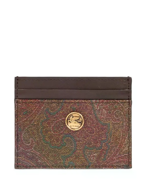 Etro Paisley-pattern Card Holder - Brown
