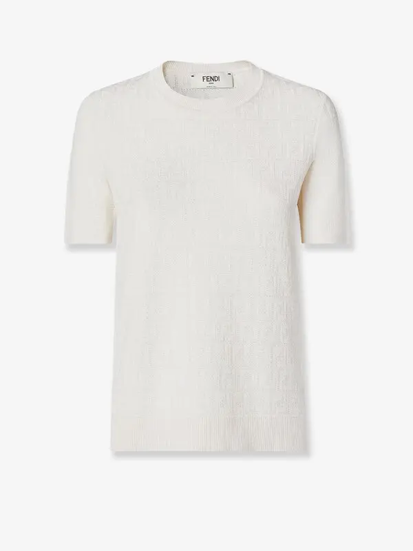 Fendi Cotton Blend T-shirt With Ff Logo