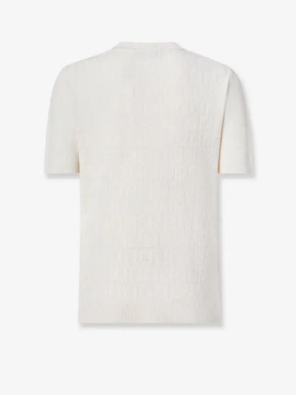 Fendi Cotton Blend T-shirt With Ff Logo
