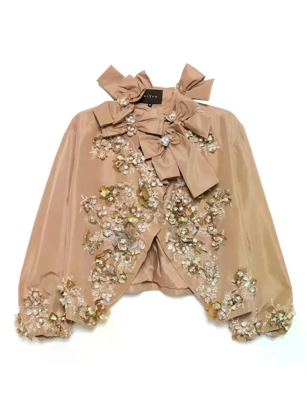 Biyan 3d-embellished Taffeta Wrap Jacket
