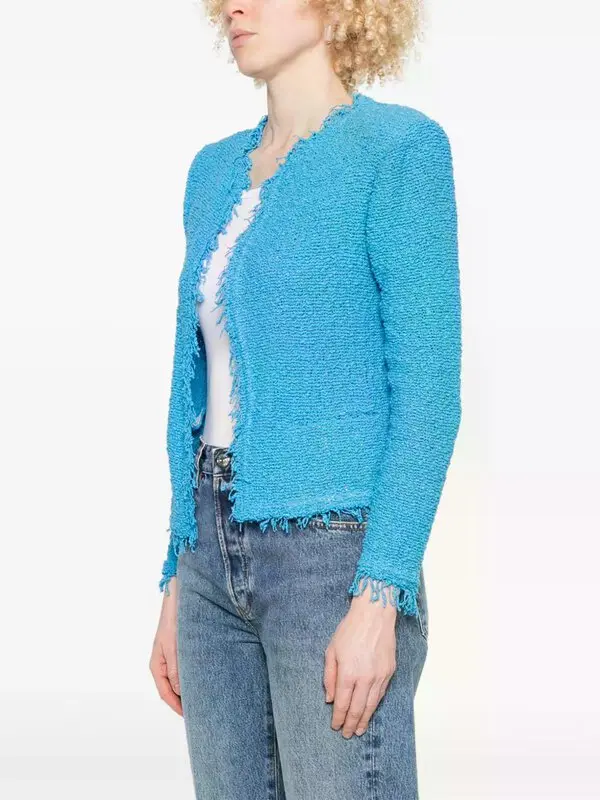 IRO PARIS Open-front Jacket With Fringe Detailing - Blue