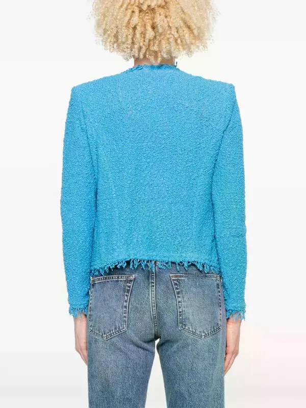 IRO PARIS Open-front Jacket With Fringe Detailing - Blue
