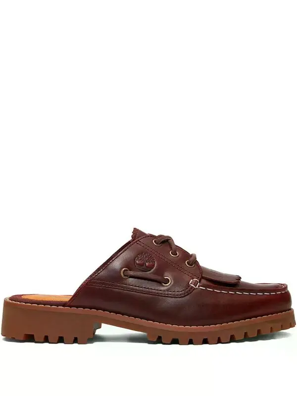 Timberland Lace-up Leather Mules - Red