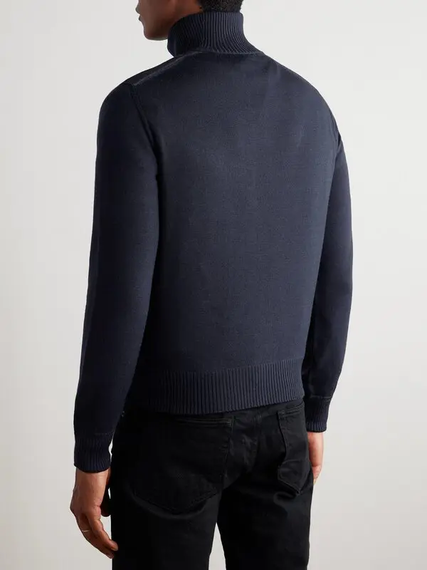 TOM FORD Slim-fit Suede And Merino Wool And Cashmere-blend Jacket - Blue