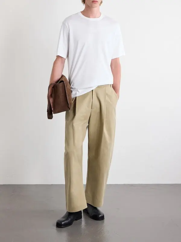 Studio Nicholson Sorte Wide-leg Cotton-twill Trousers