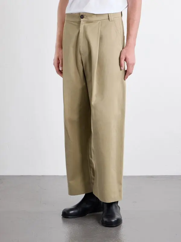 Studio Nicholson Sorte Wide-leg Cotton-twill Trousers