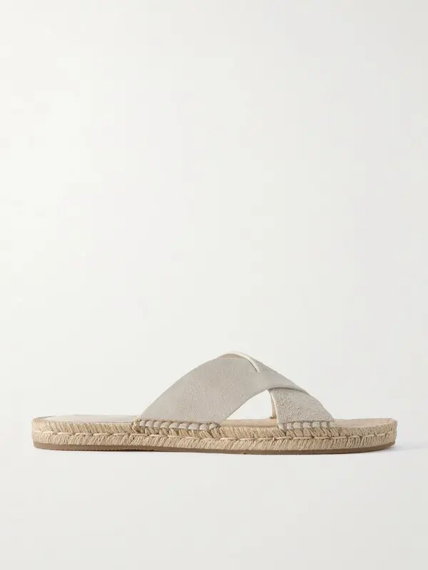 Zegna Panarea Suede Sandals - Neutrals