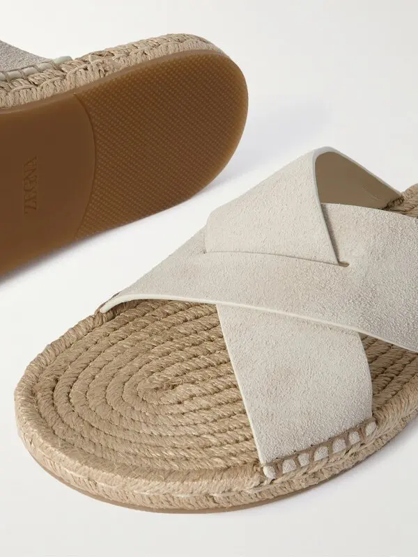 Zegna Panarea Suede Sandals - Neutrals
