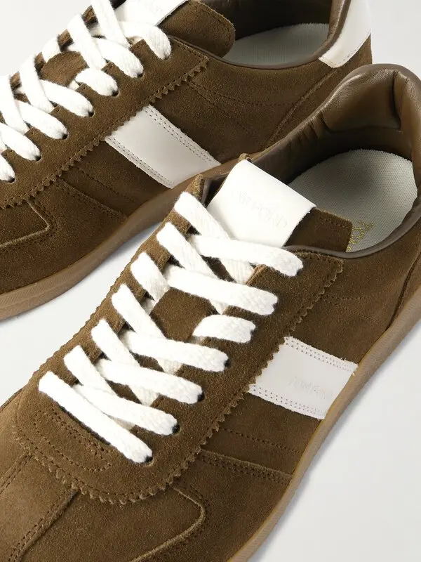 TOM FORD Archer Leather-trimmed Suede Sneakers - Brown