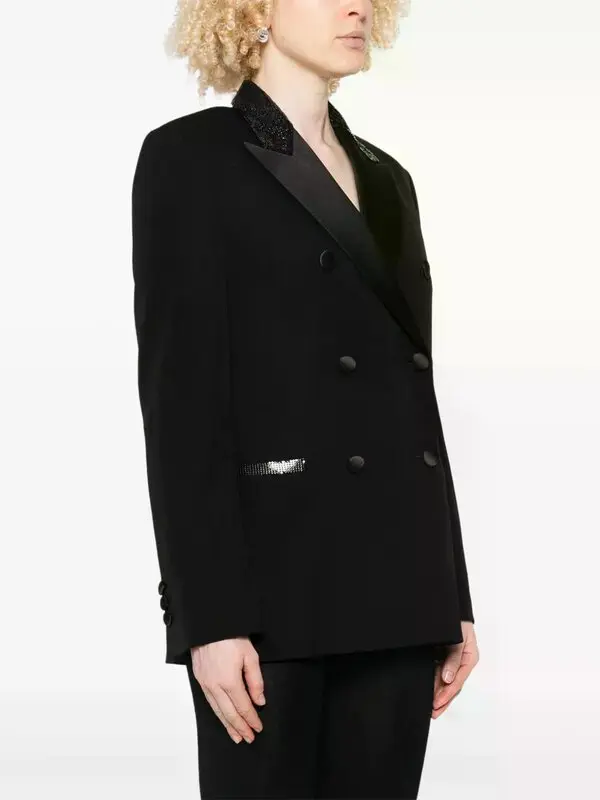 Versace Sequin-embellished Double-breasted Blazer