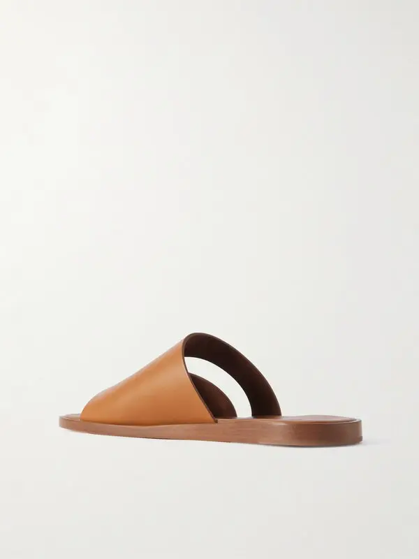 Loro Piana Pilat Plain Walk Cutout Leather Sandals - Brown