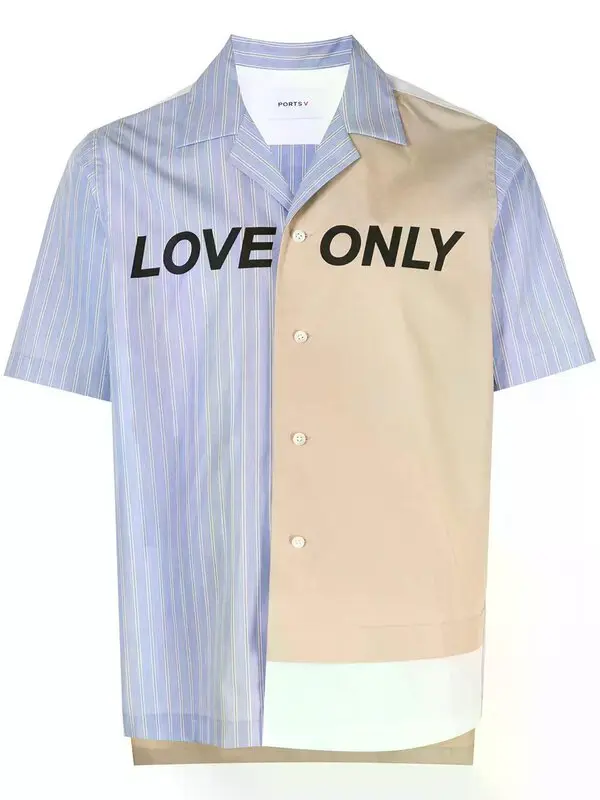 PORTS V Love Only Printed Panelled Shirt