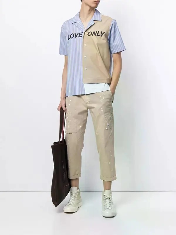 PORTS V Love Only Printed Panelled Shirt