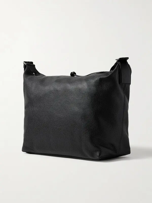Loewe Cubi Full-grain Leather Messenger Bag - Black