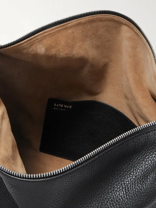 Loewe Cubi Full-grain Leather Messenger Bag - Black