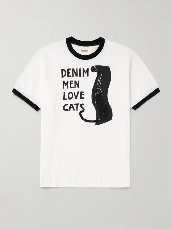 Kapital Flocked Printed Cotton-jersey T-shirt
