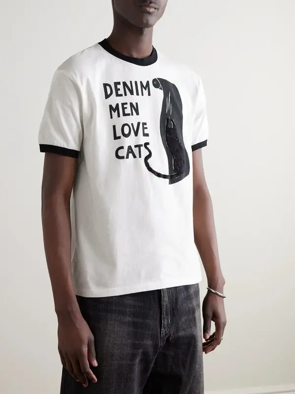 Kapital Flocked Printed Cotton-jersey T-shirt