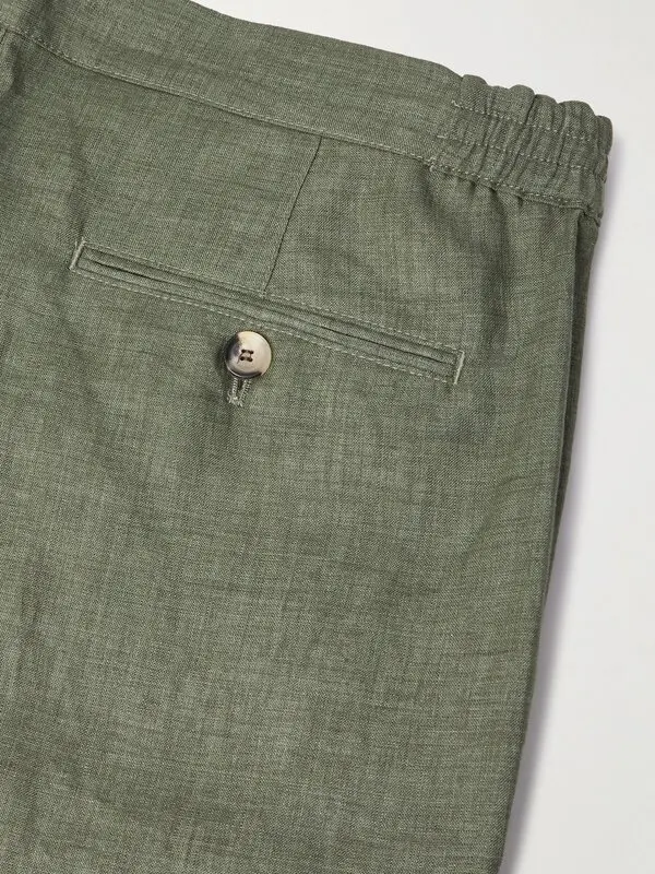 Loro Piana Nolan Straight-leg Linen Shorts - Green