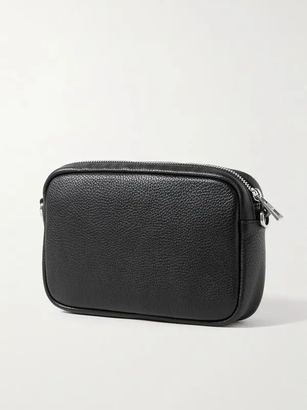 Loewe Pebble Full-grain Leather Messenger Bag - Black