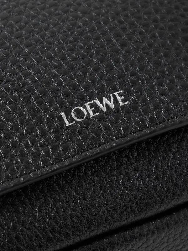 Loewe Pebble Full-grain Leather Messenger Bag - Black
