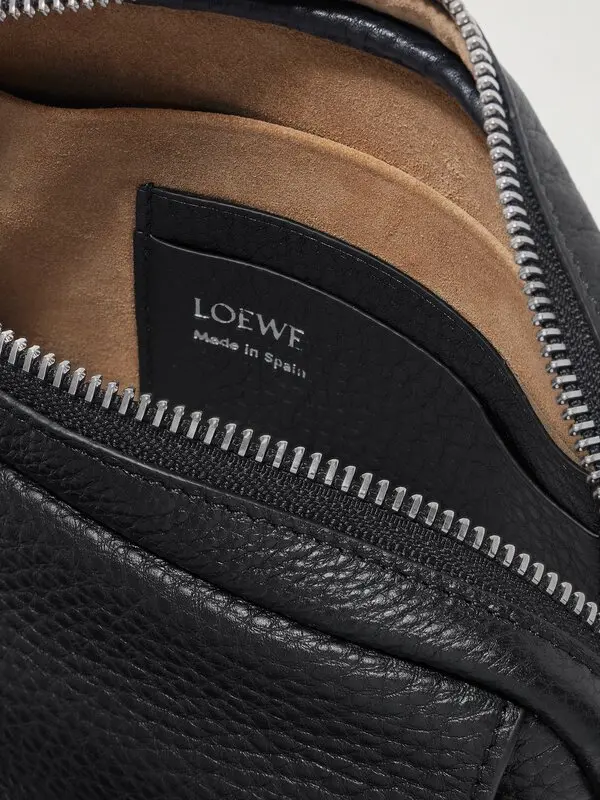 Loewe Pebble Full-grain Leather Messenger Bag - Black