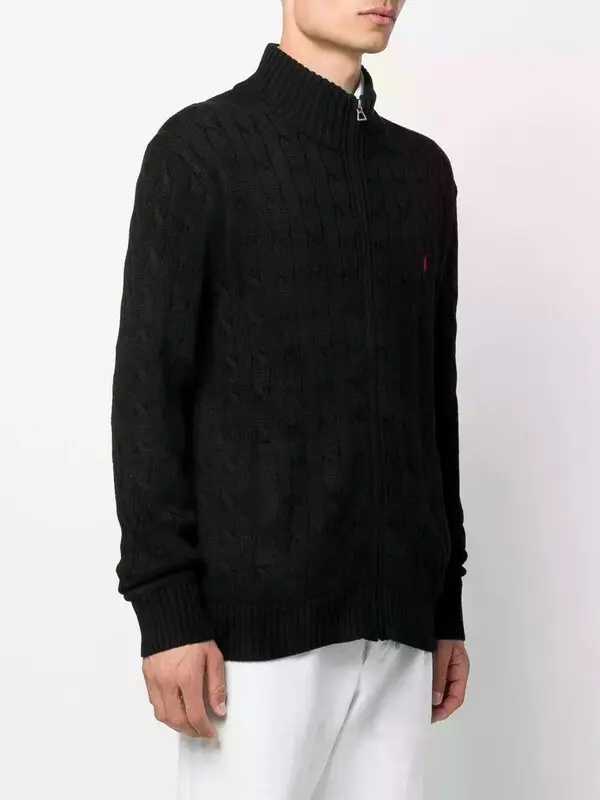 Polo Ralph Lauren Cable-knit Half-zip Jumper - Black