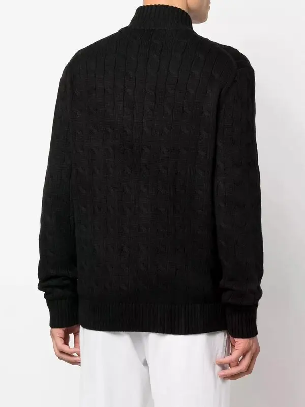 Polo Ralph Lauren Cable-knit Half-zip Jumper - Black