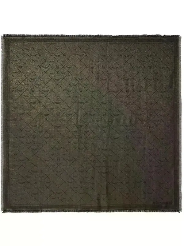 Zadig&Voltaire Glenn Monogram Metallic Scarf - Grey