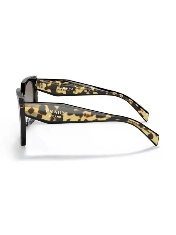 Prada Tortoiseshell-effect Square Sunglasses - Black