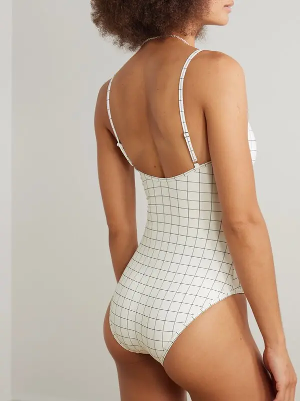 TOTEME Windowpane One Piece Swimsuit