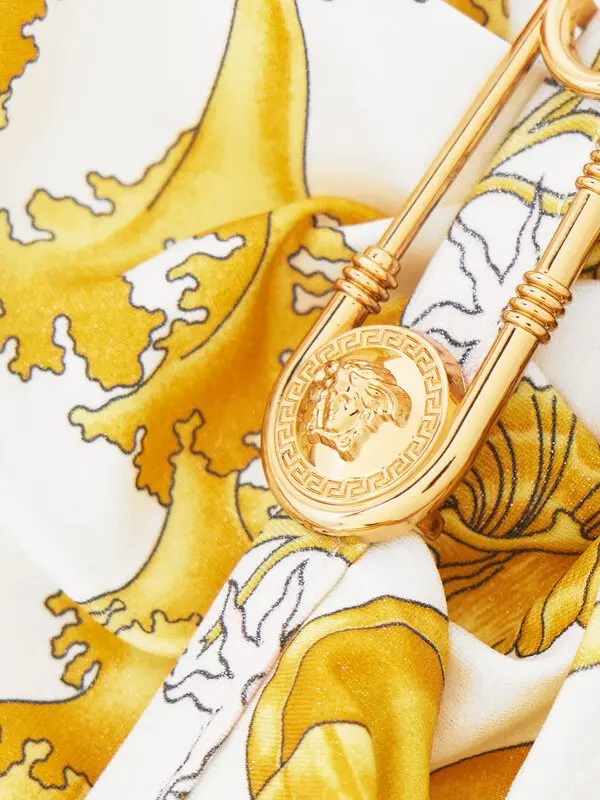 Versace Embellished Printed Triangle Bikini Top