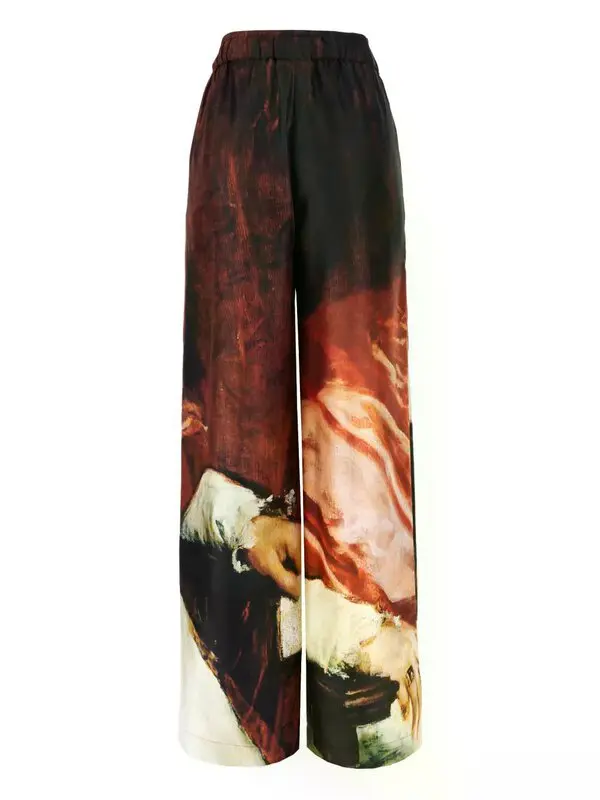 Alexander McQueen All-over Graphic Print Wide-leg Trousers