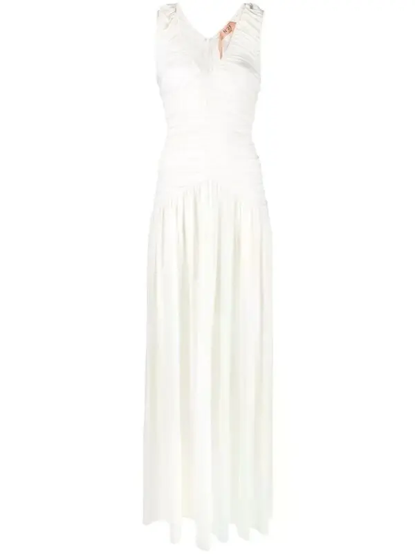 N°21 Ruched-detailing Long Dress
