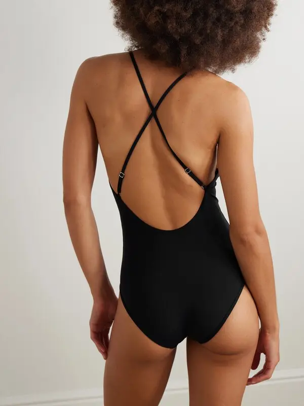 TOTEME Gathered Open-back Swimsuit