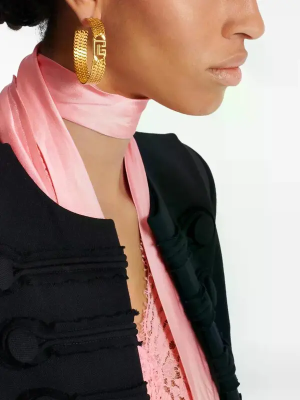 Balmain Engraved Logo Hoop Earrings