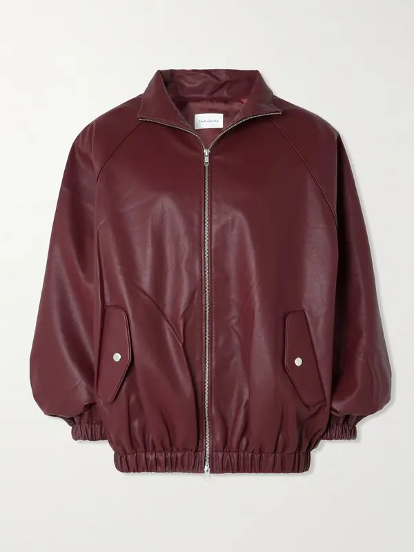 THE FRANKIE SHOP Senta Oversized Bomber Jacket - Burgundy