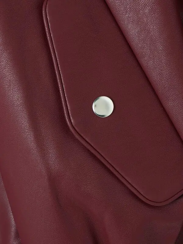 THE FRANKIE SHOP Senta Oversized Bomber Jacket - Burgundy