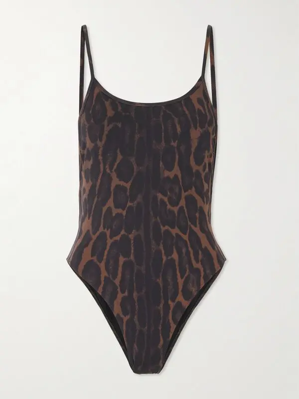 TOM FORD Leopard-print Swimsuit - Metallic