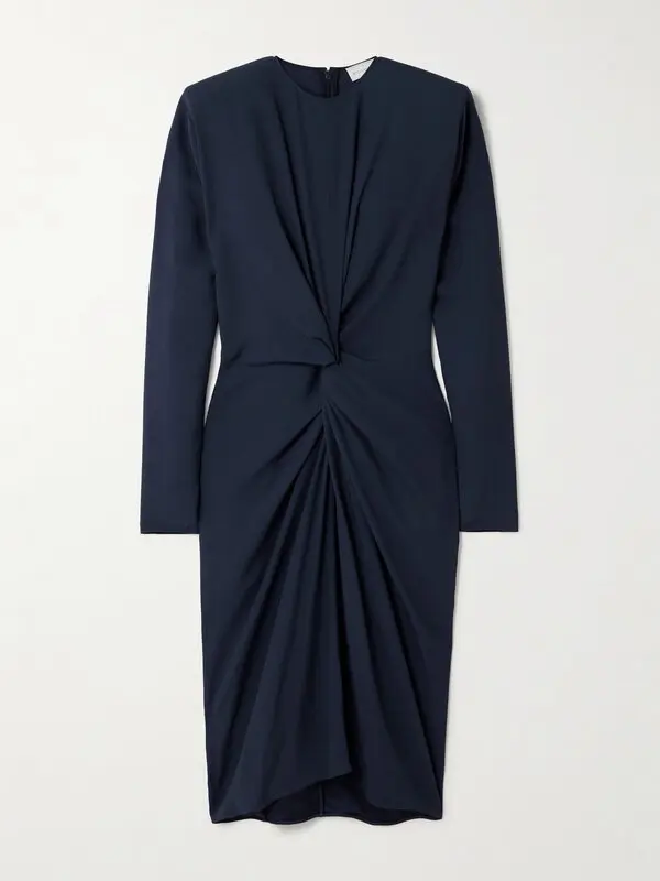 Stella McCartney Twist-front Crepe Midi Dress - Blue