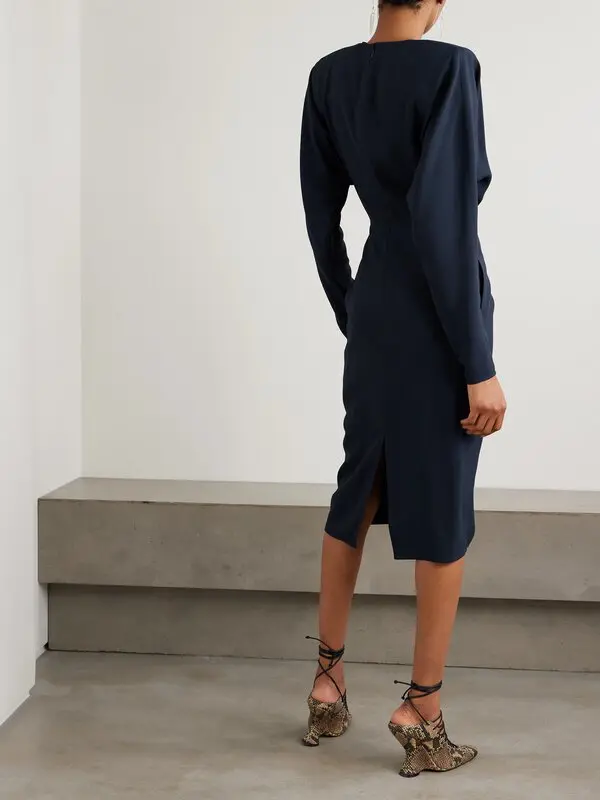Stella McCartney Twist-front Crepe Midi Dress - Blue