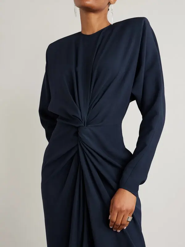 Stella McCartney Twist-front Crepe Midi Dress - Blue