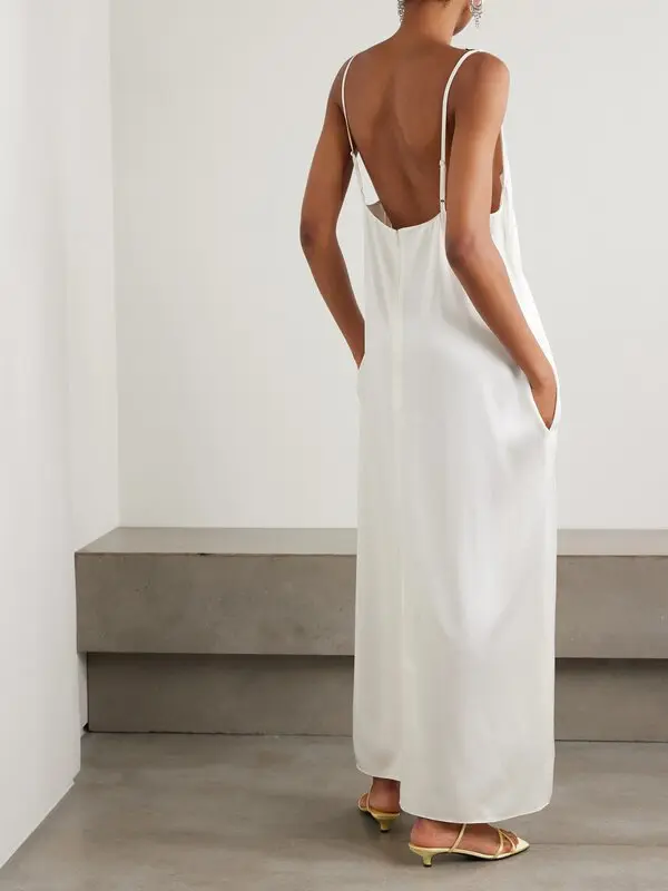 Stella Mccartney Lace-Trimmed Satin Midi Dress In Ivory - 60% Off |  Editorialist