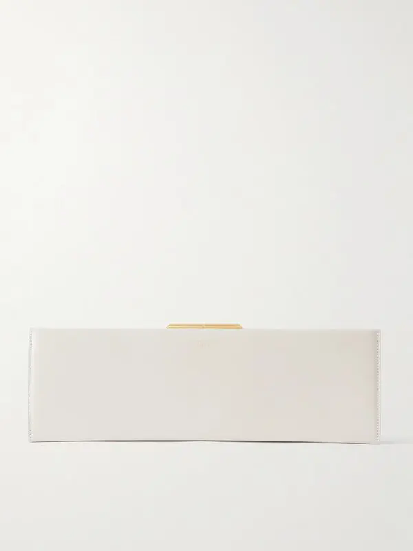 Saint Laurent Midnight Leather Clutch - Neutrals