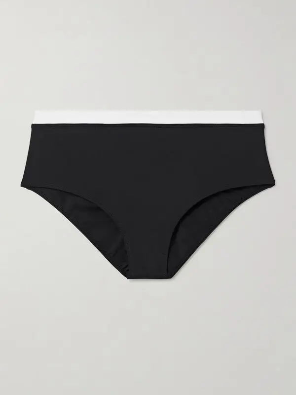 Staud Devon Two-tone Bikini Briefs - Black